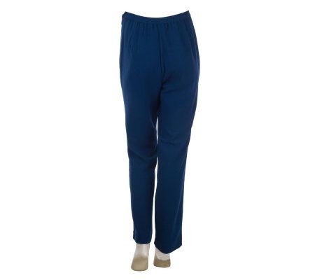 Bob Mackie's Straight Leg Crepe Pants with Elastic Waist - QVC.com
