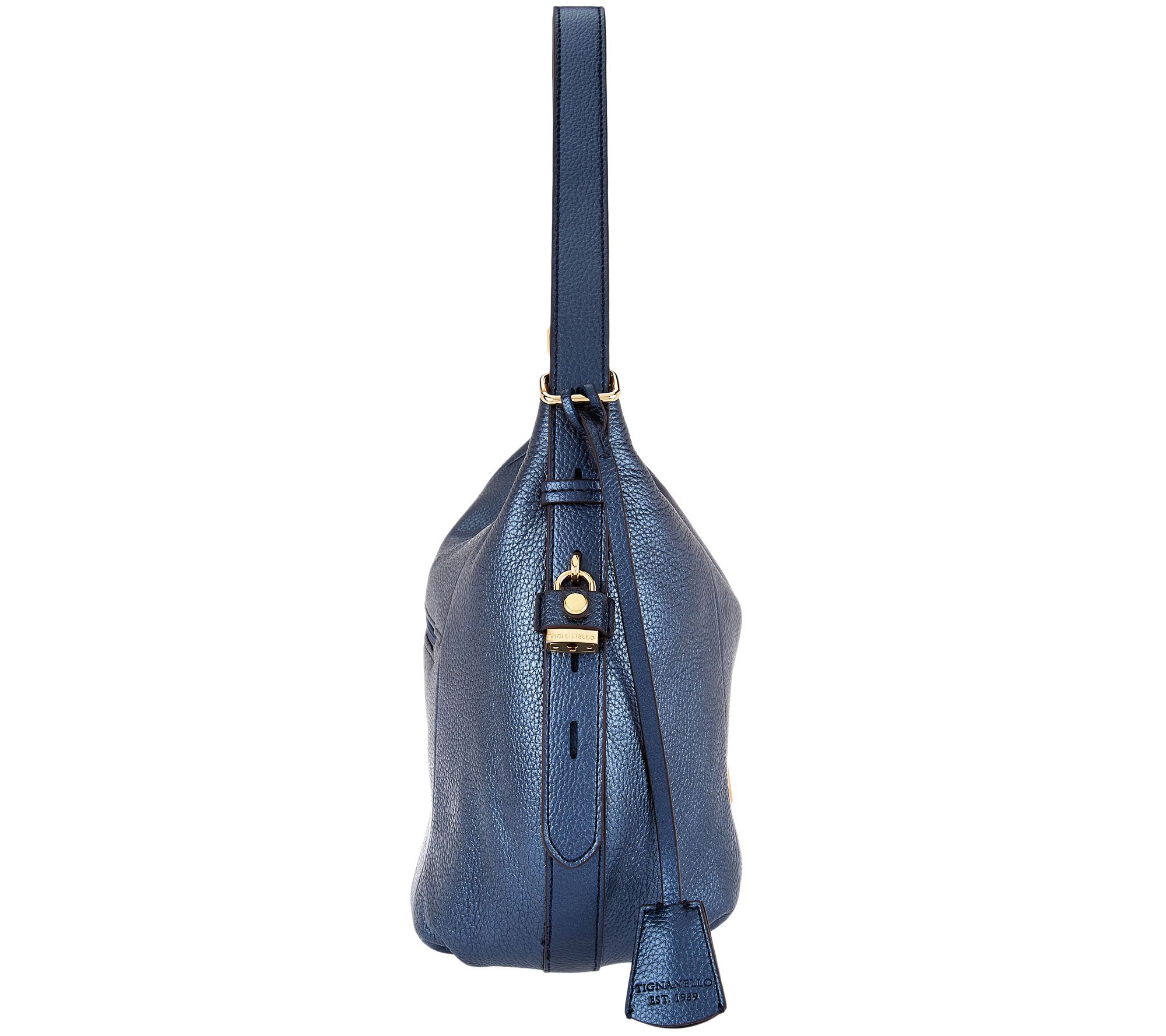 "As Is" Tignanello Pebble Leather RFID Adj. Hobo w/ Lock Detail - QVC.com