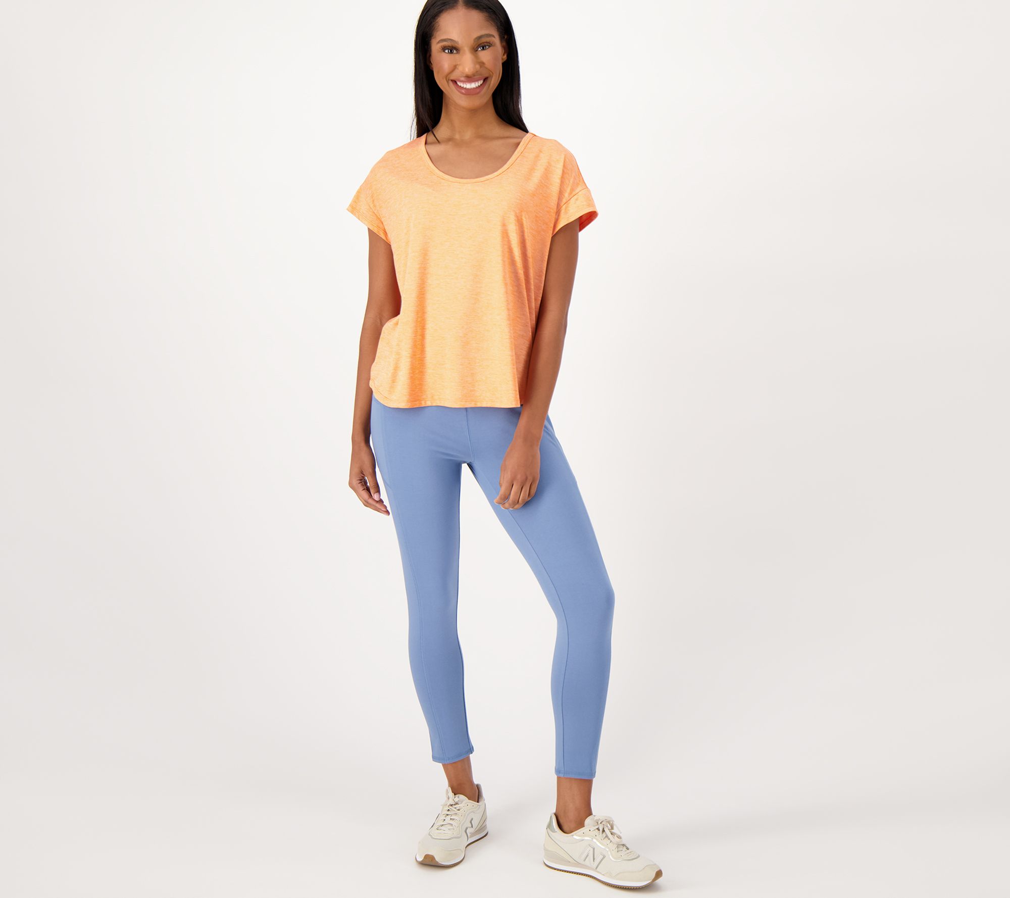 Denim & Co. Active Duo Stretch Crop Legging with Pockets - QVC.com
