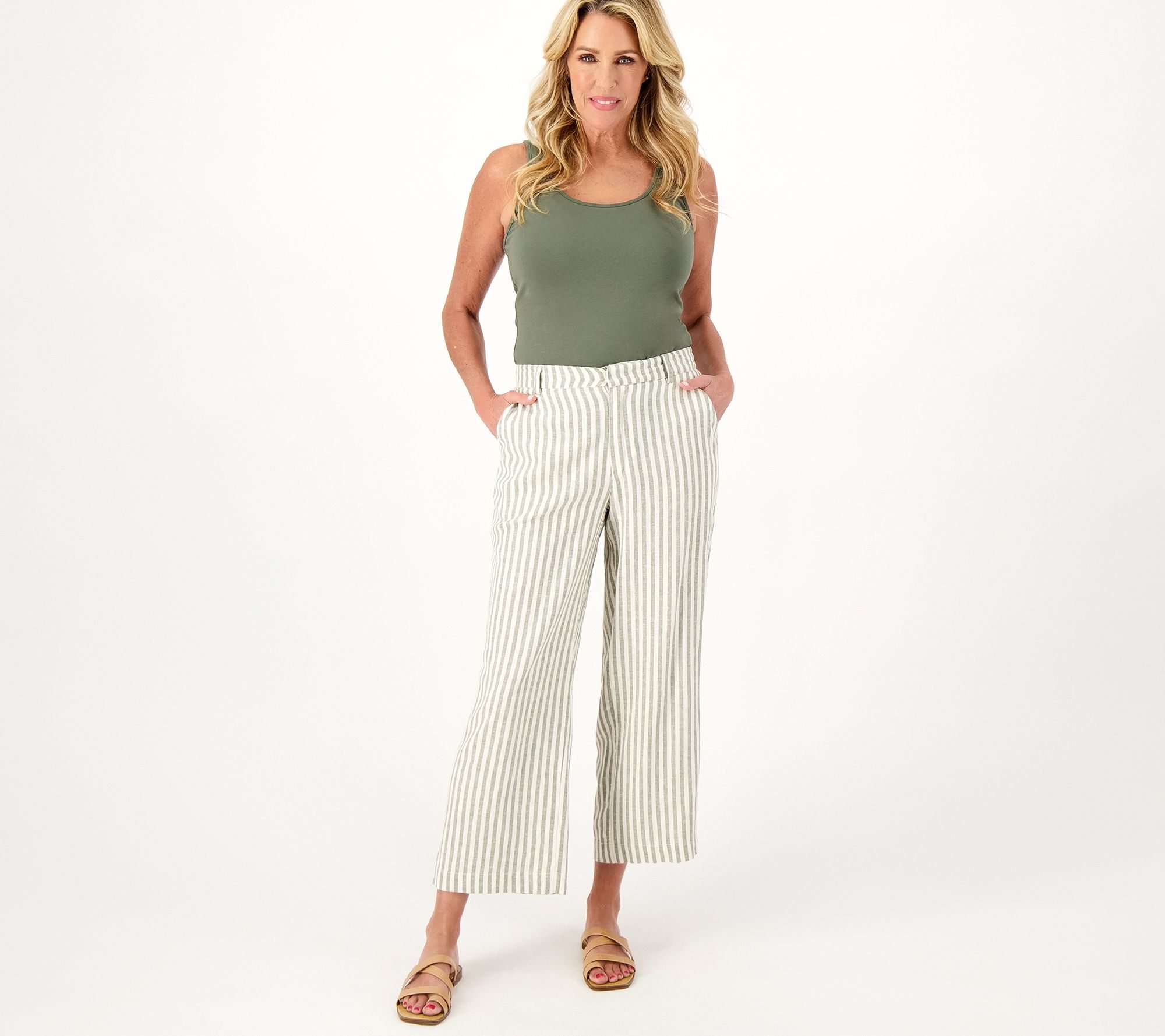 "As Is" Candace Cameron Bure Wide Leg Crop Pants - QVC.com