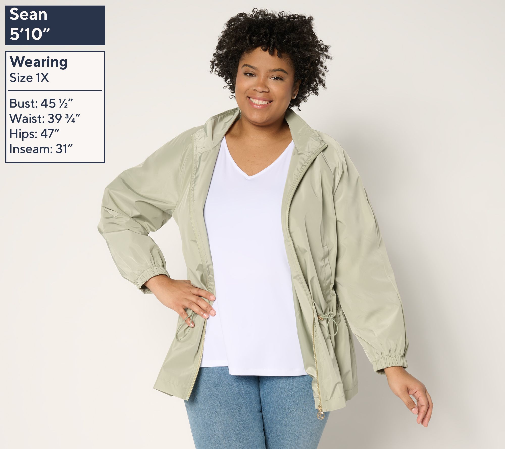 Belle Body by Kim Gravel Raindrop Rebel Gold Zip Jacket - QVC.com
