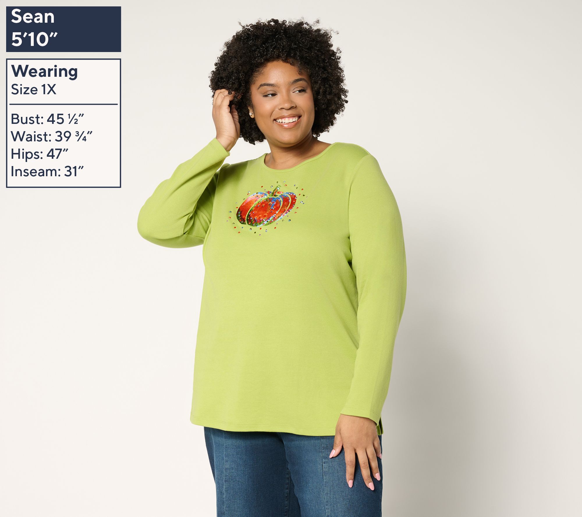 Quacker Factory Fall Kaleidoscope Long Sleeve Top - QVC.com