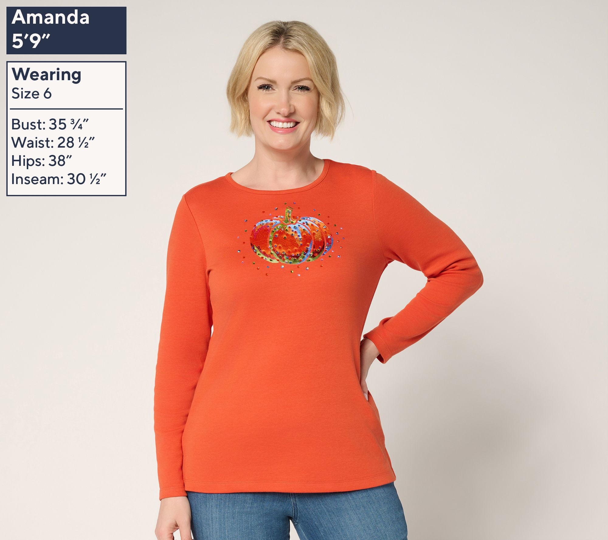Quacker Factory Fall Kaleidoscope Long Sleeve Top - QVC.com