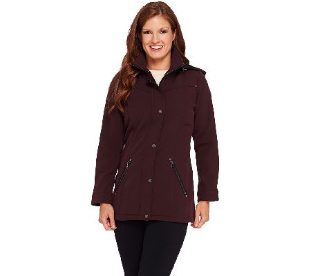 Liz Claiborne New York Softshell Jacket w/ Snap Details - QVC.com