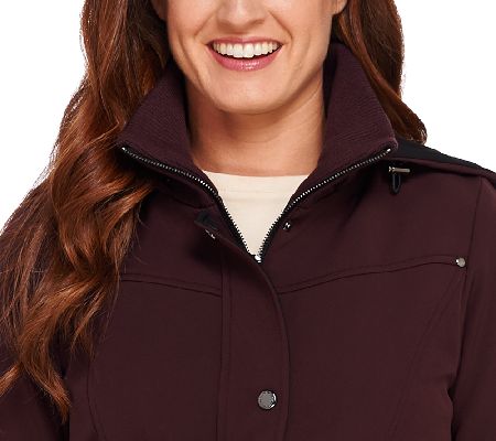 Liz Claiborne New York Softshell Jacket w/ Snap Details - QVC.com
