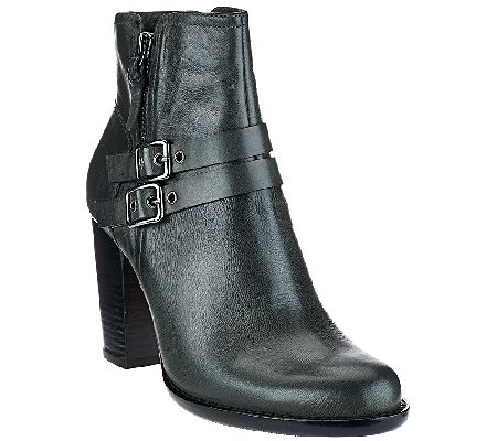 G.I.L.I. Leather Ankle Boots With Buckles - Addison - QVC.com