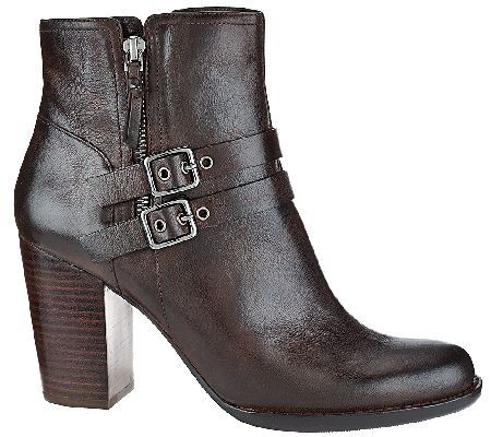 G.I.L.I. Leather Ankle Boots With Buckles - Addison - QVC.com