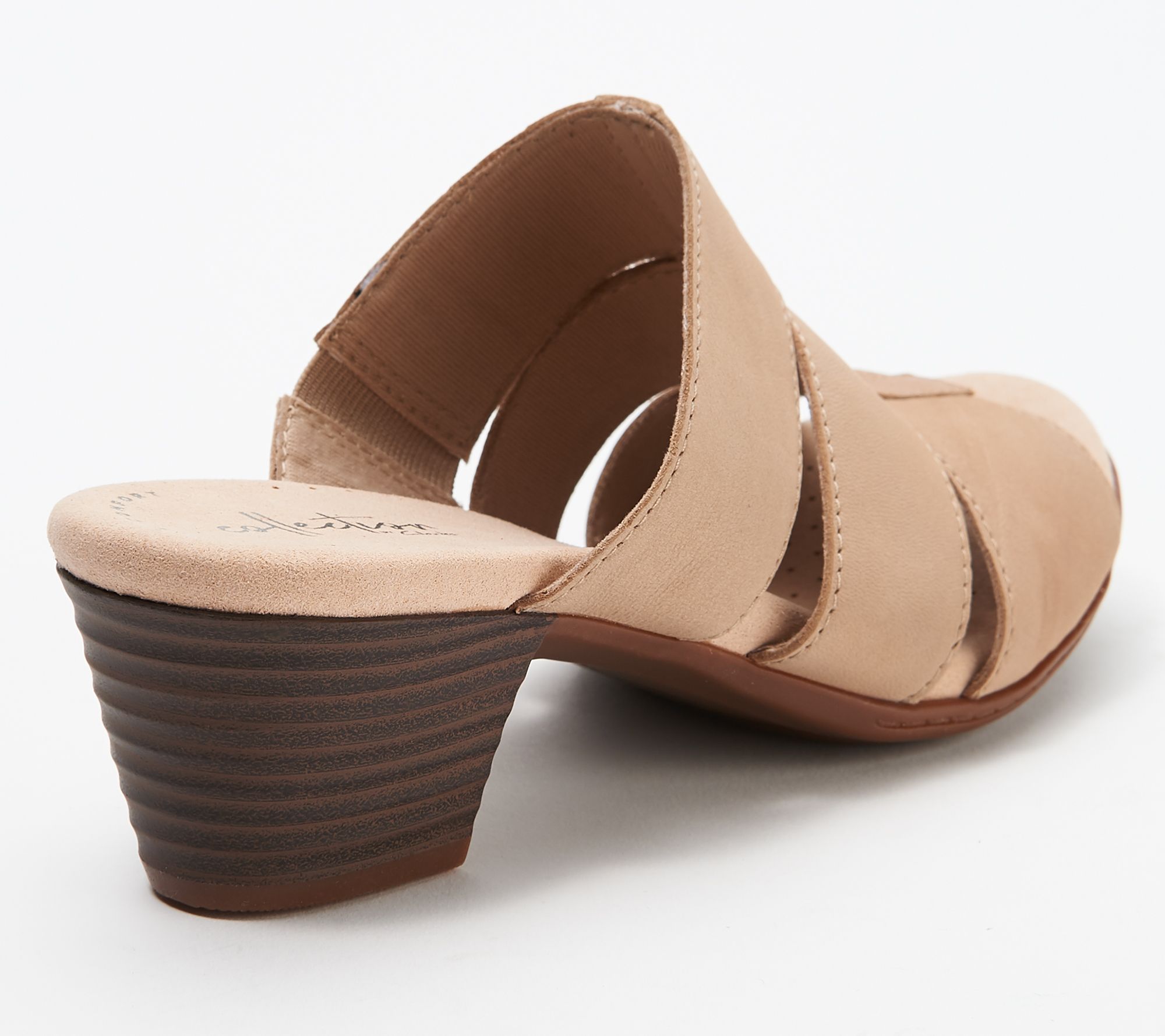 "As Is" Clarks Collection Nubuck Heeled Slide Sandals - Valarie Model ...