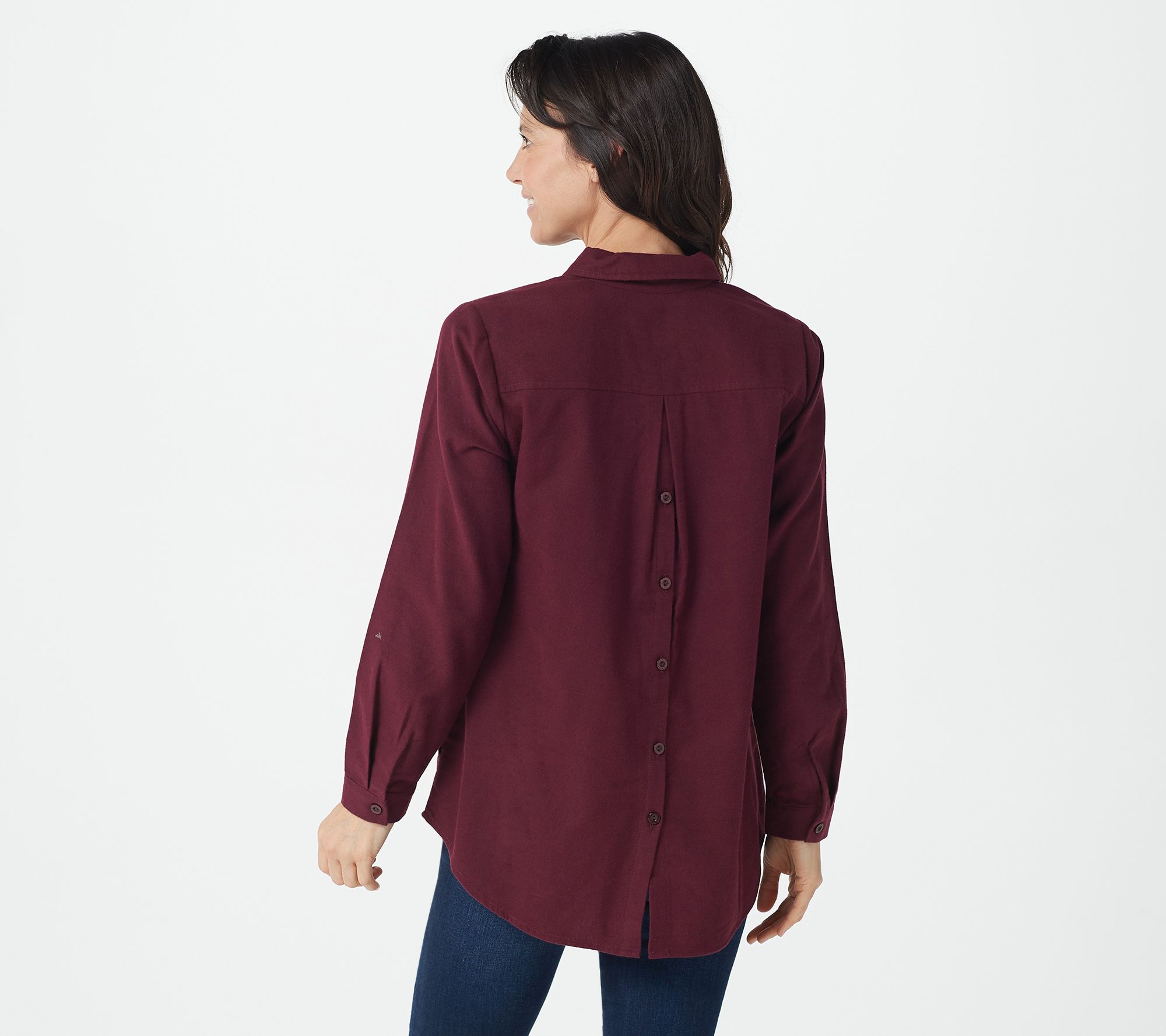 "As Is" Joan Rivers Brushed Flannel Boyfriend Shirt - QVC.com