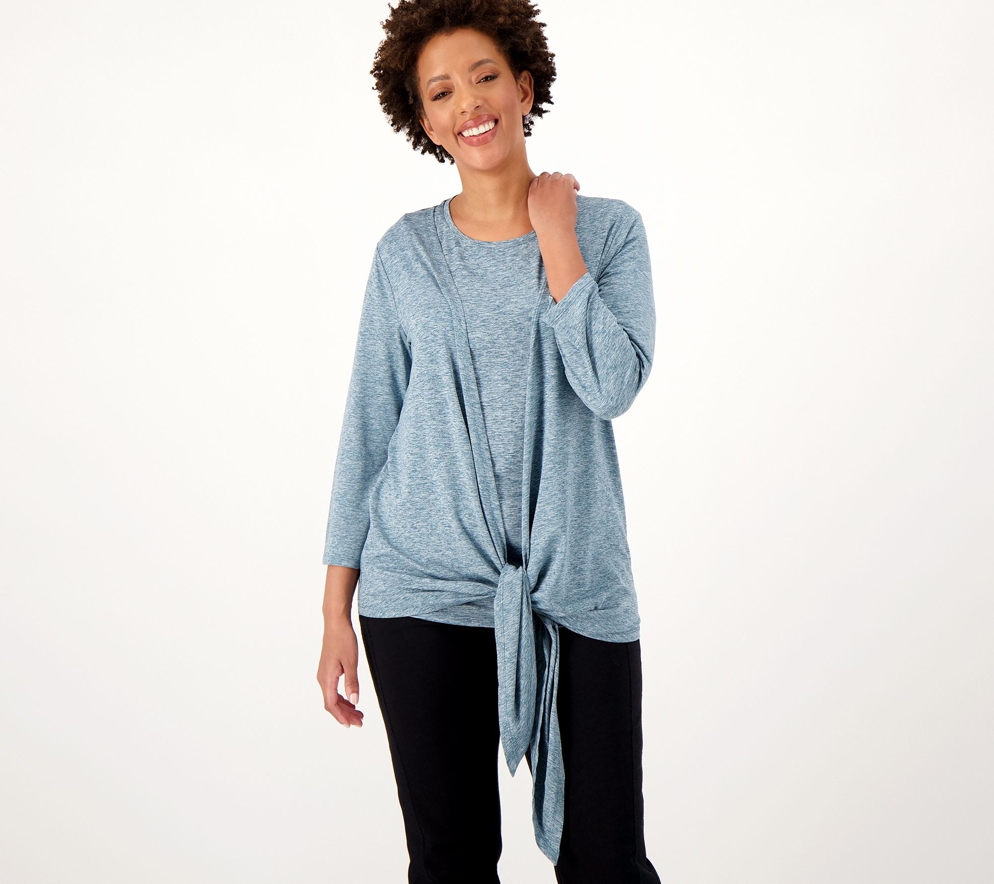 "As Is" zuda Z-Cool Jersey 3-Way Wrap Cardigan - QVC.com