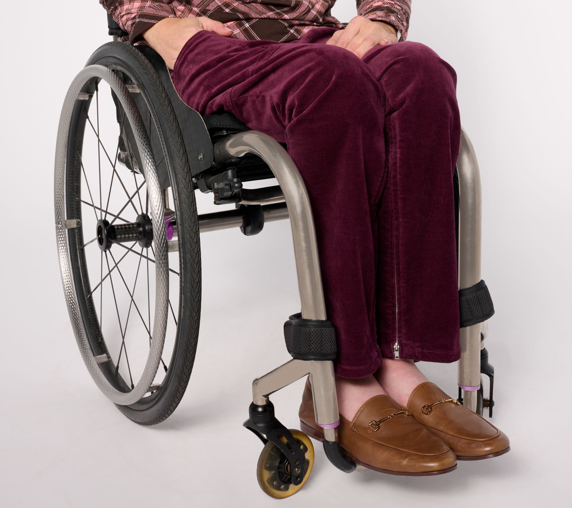 "As Is" Denim & Co. Adaptive Full Length Velveteen Pant Wheelchair Fit ...
