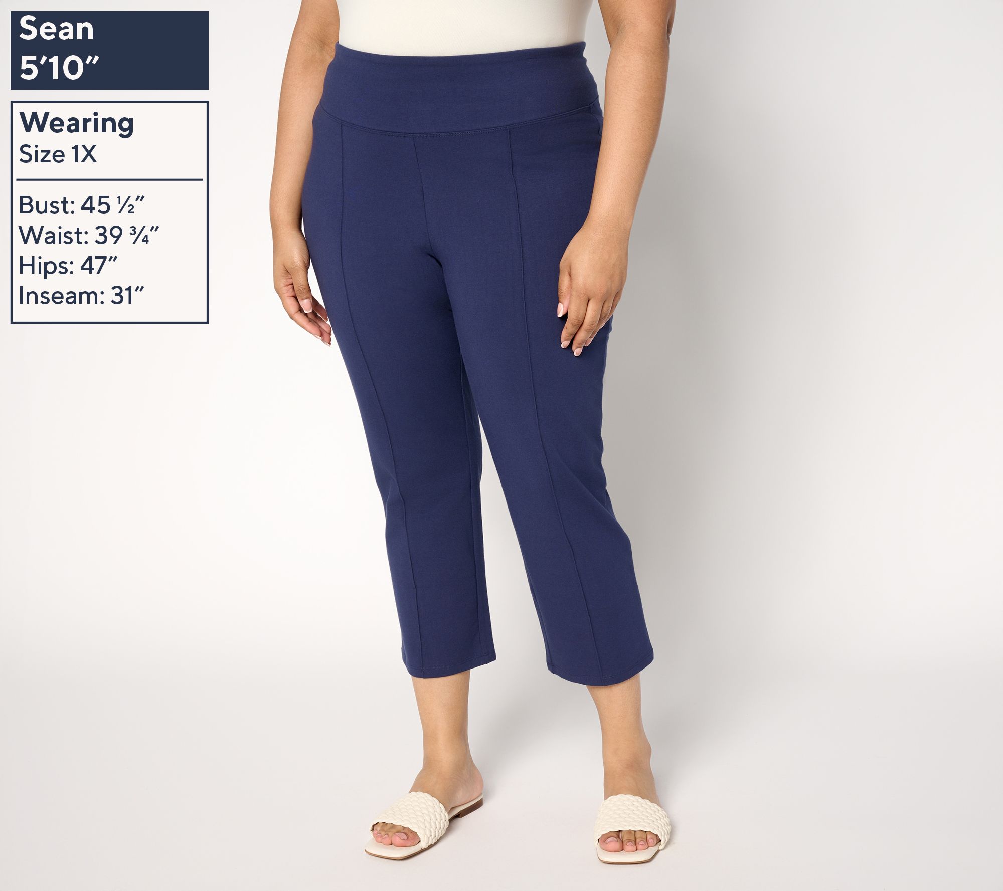 Women with Control Tall Tummy Control 86/14 Straight Leg Crop Pants ...