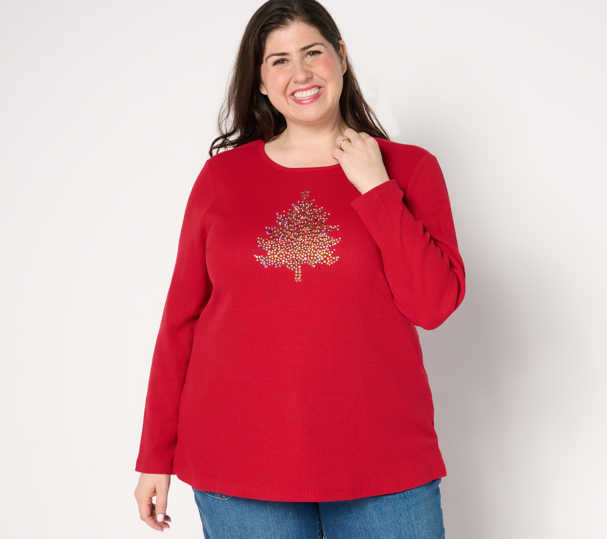 "As Is" Quacker Factory Dream of a Super Bright Christmas Top - QVC.com