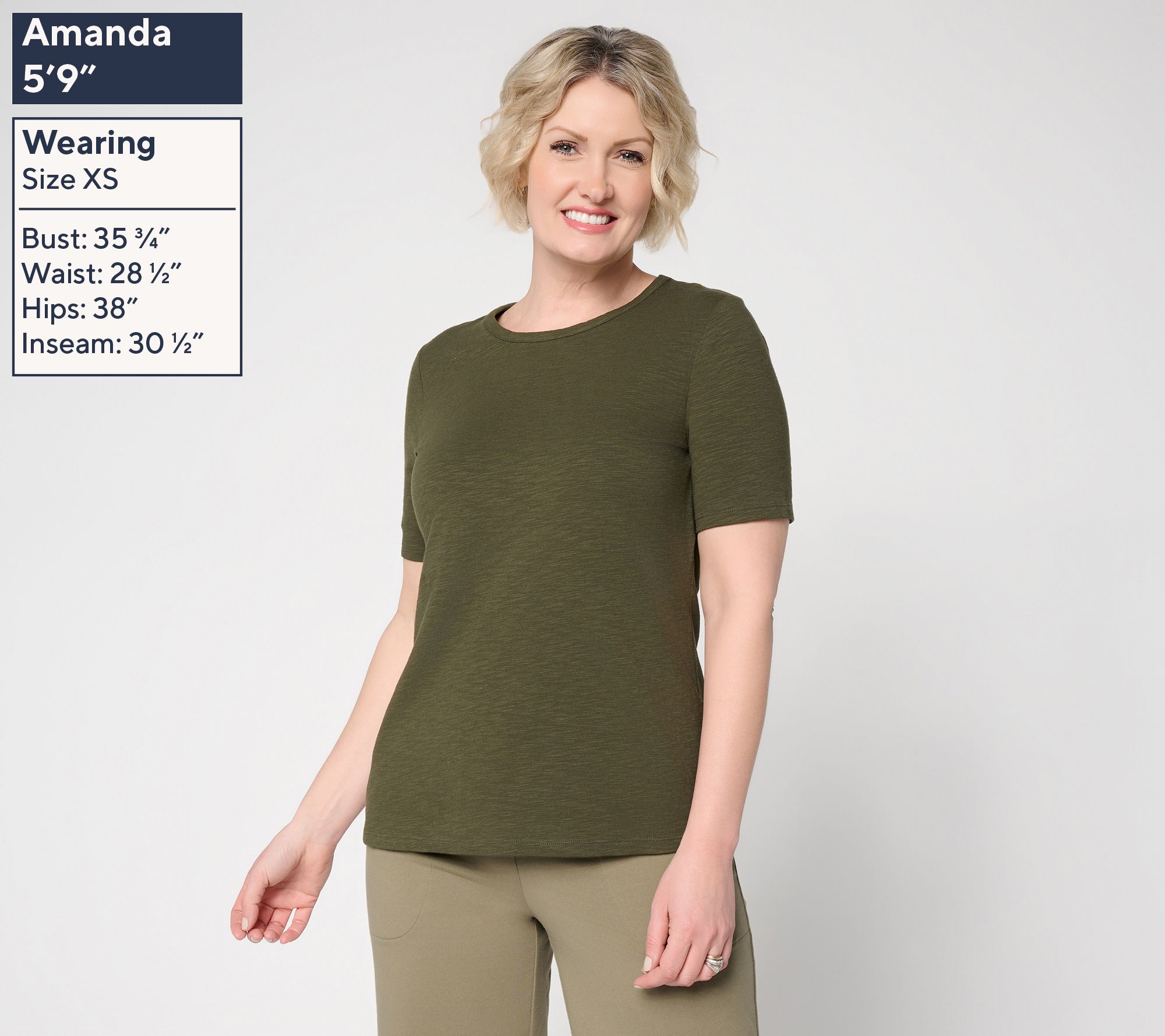 Denim & Co. Essentials Textured Knit 2 Pack Short Sleeve Tops - QVC.com