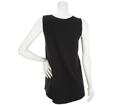 Edge by Jen Rade Sleeveless Knit Top with Faux Leather Panel - QVC.com