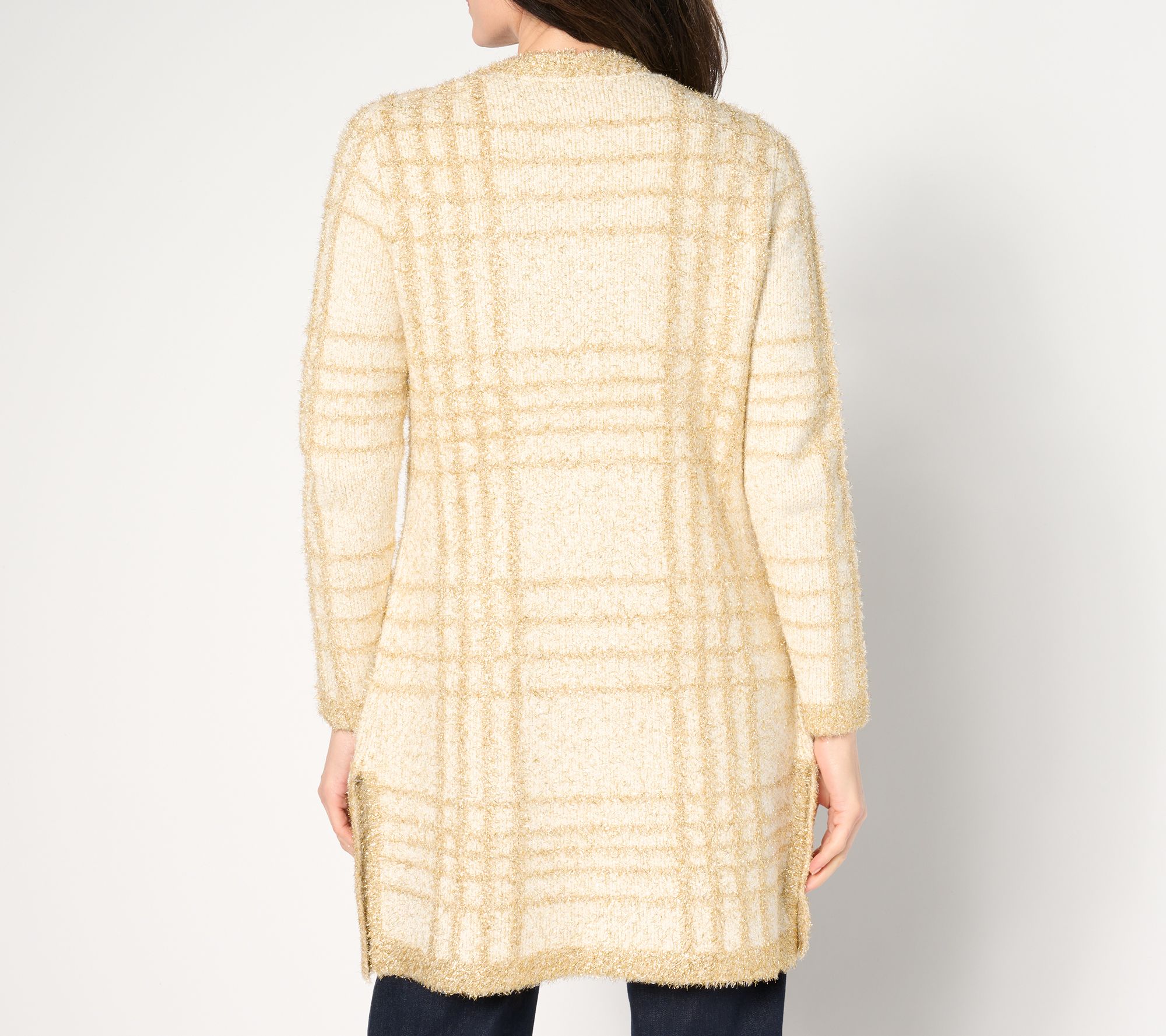 Isaac Mizrahi Live! Regular Always Isaac Sparkle Eyelash Yarn Sweater ...
