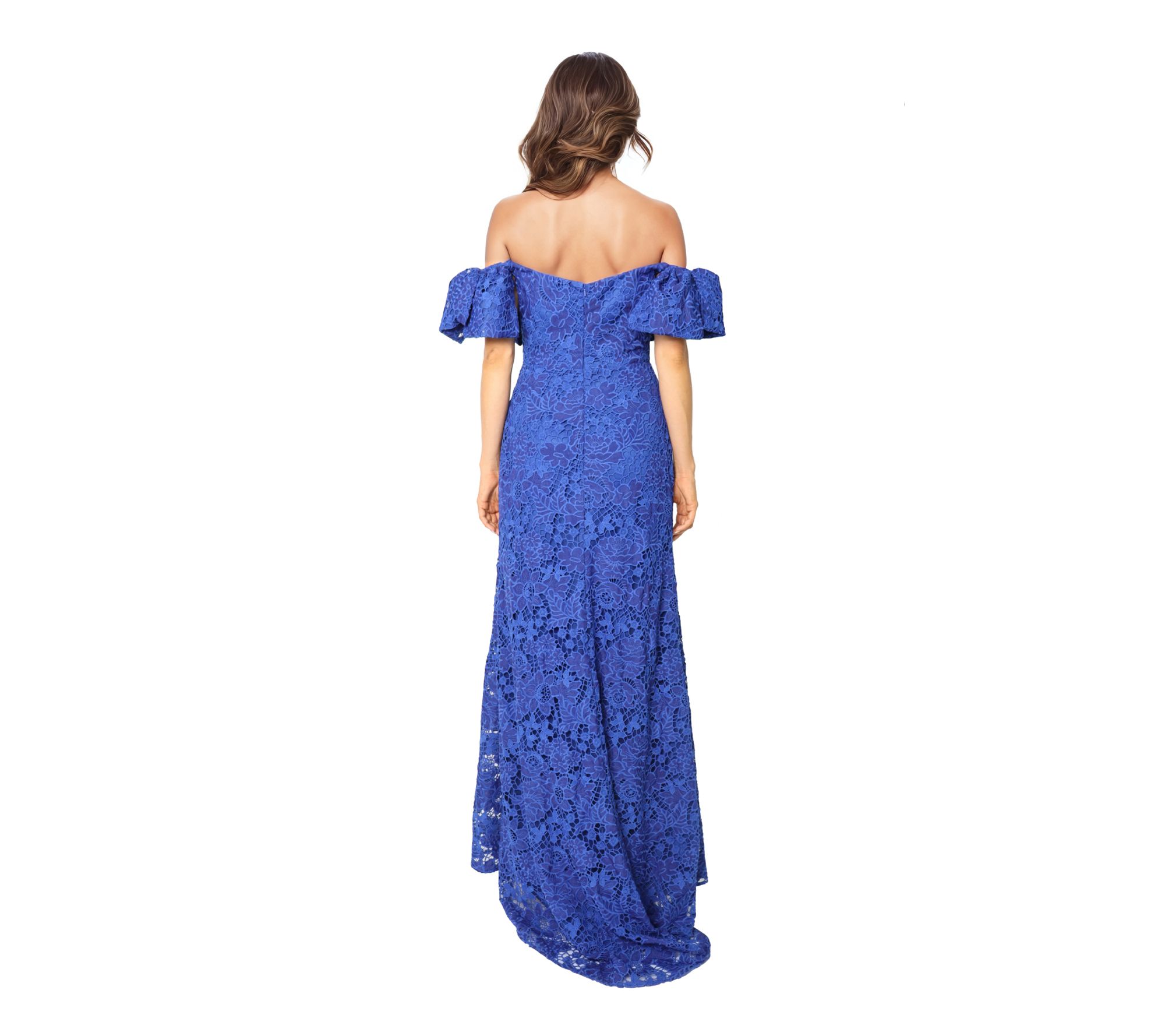 Rene by Rene Ruiz Collection Off the Shoulder Lace Gown - QVC.com