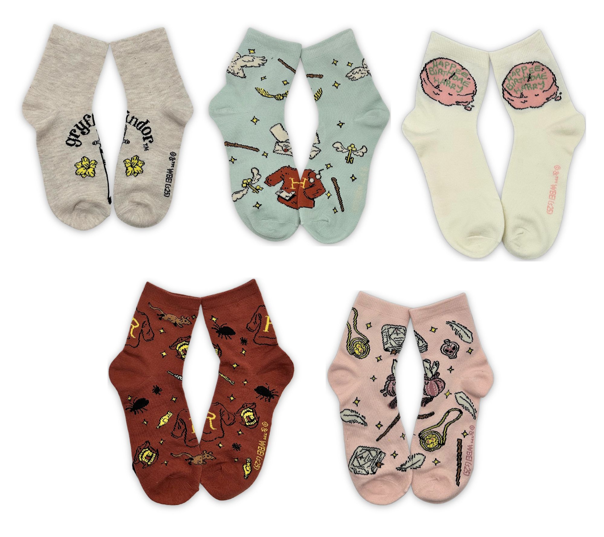 Harry Potter Ladies' Set of 5 Capri Sock Set - QVC.com