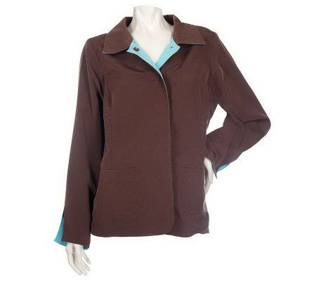 Susan Graver Peachskin Long Sleeve Jacket with Contrast Detail - QVC.com