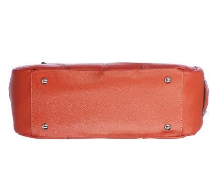 Tignanello Pebble Leather Eyelet Shopper with Side Pockets - QVC.com