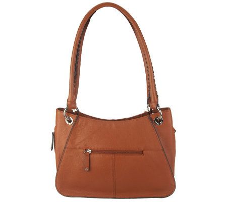 Tignanello Pebble Leather Medium Tote with Whipstitching - QVC.com