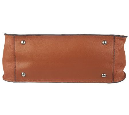 Tignanello Pebble Leather Medium Tote with Whipstitching - QVC.com