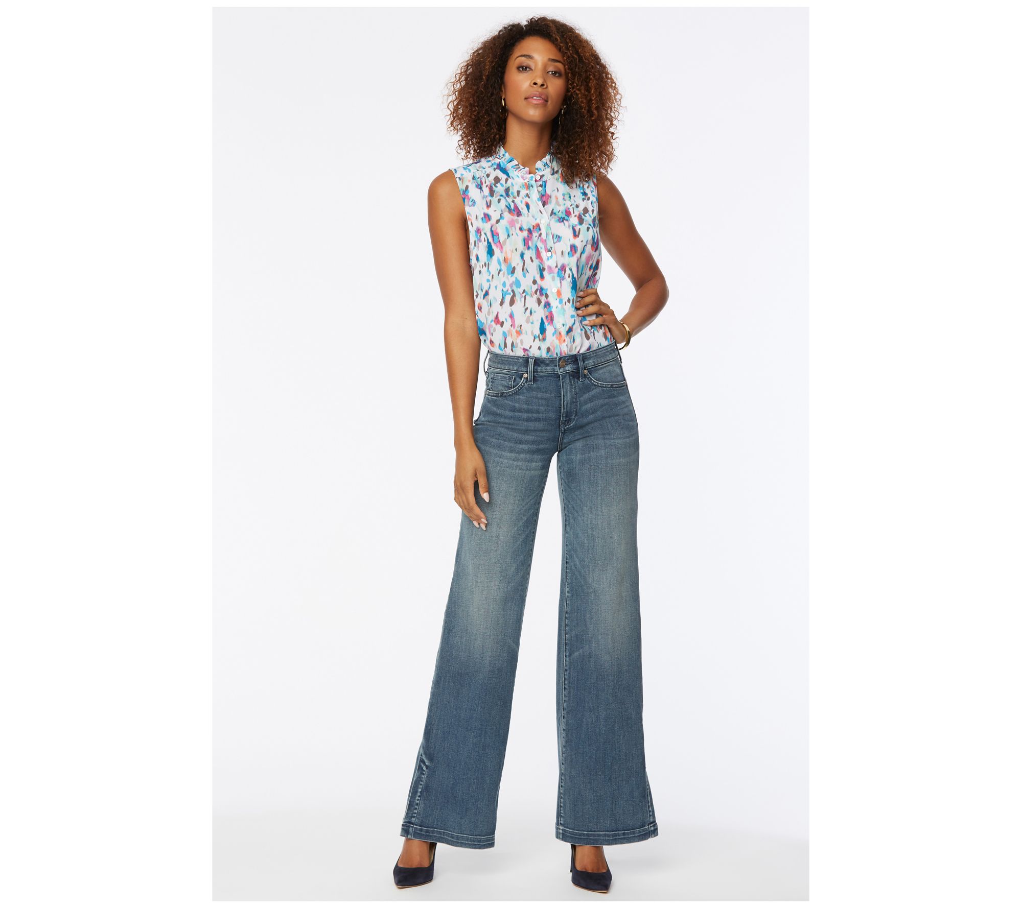 NYDJ Teresa Trouser Jeans In Cool Embrace WithSide Plackets - QVC.com