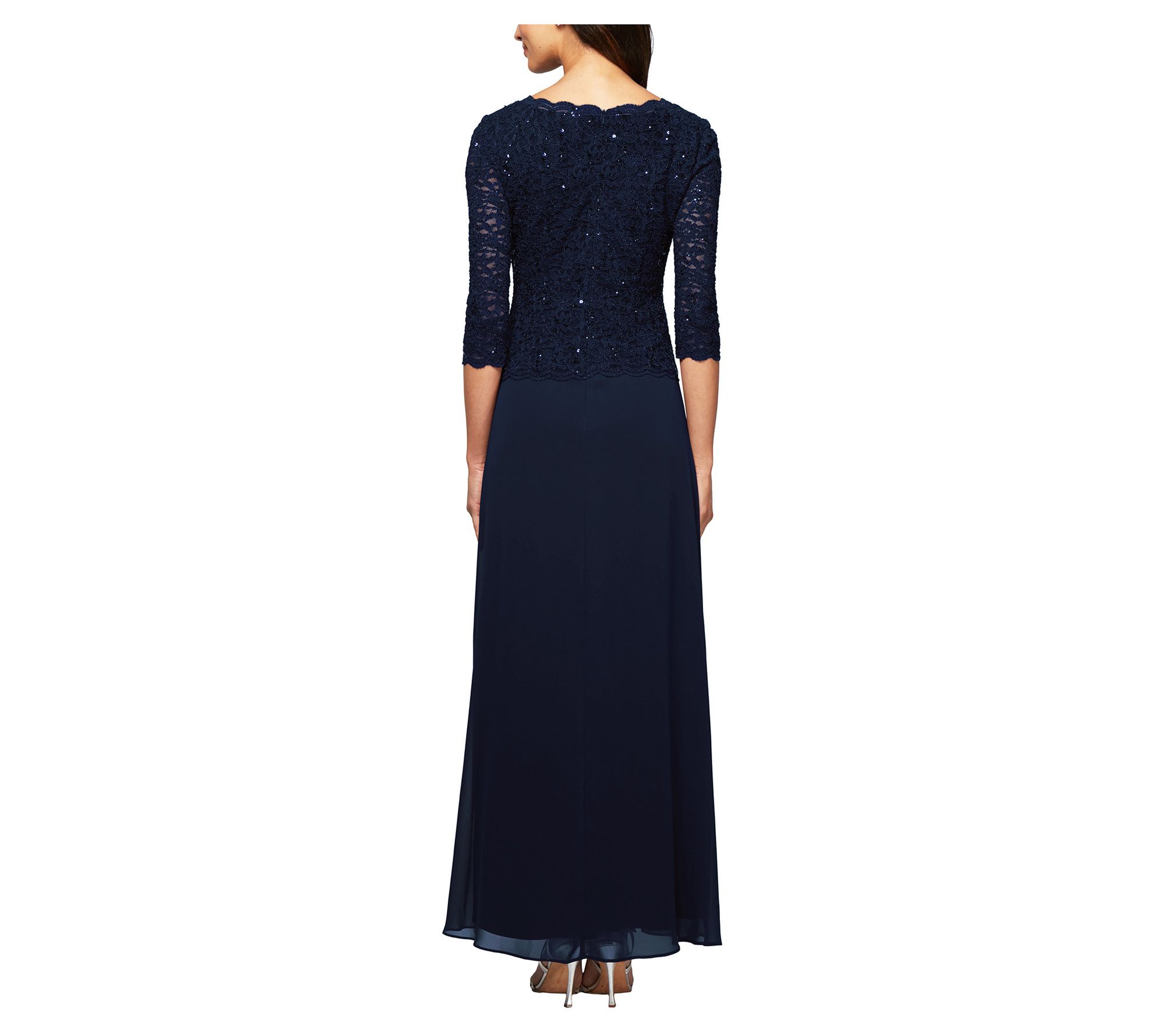 Alex Evenings Mock Dress with Chiffon Skirt - QVC.com