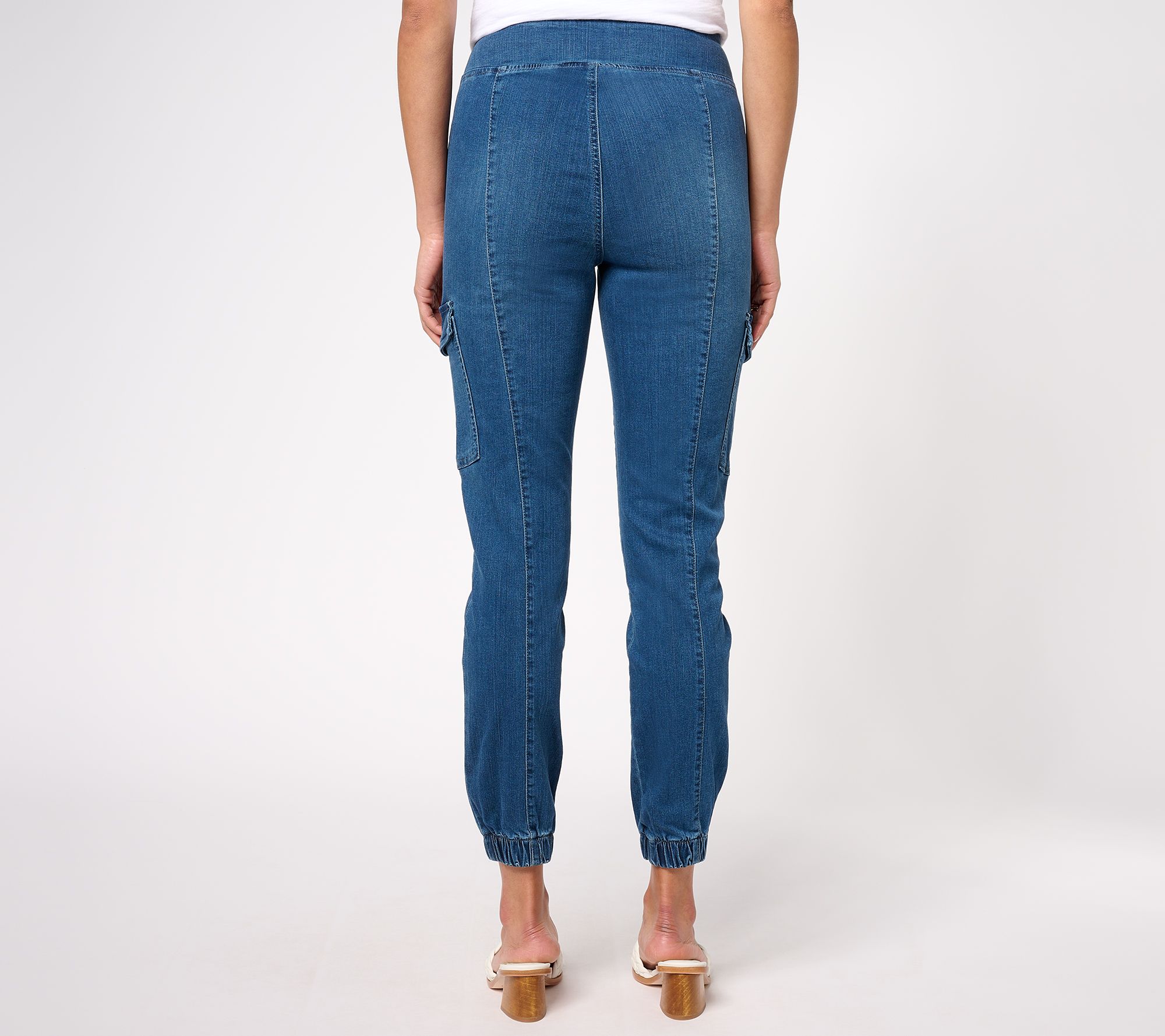 "As Is" Belle by Kim Gravel Pet TripleLuxe Denim Cargo Ankle Joggers ...