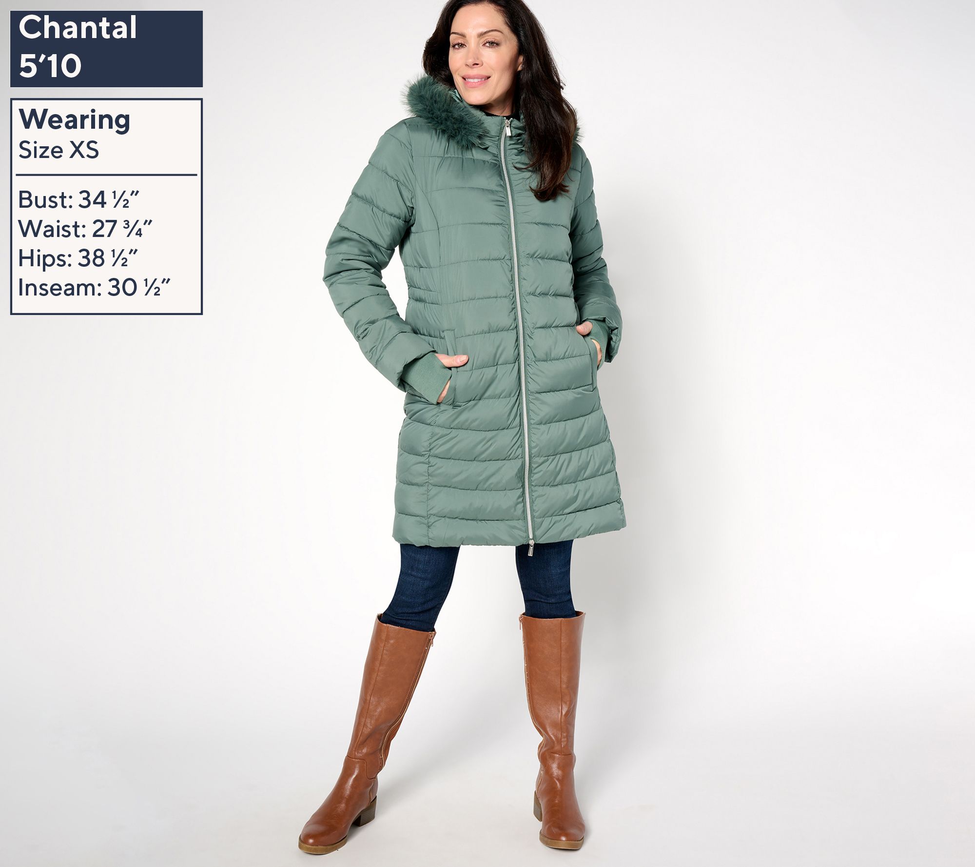 Susan Graver Petite Water Resistant Quilted Coat with Hood - QVC.com