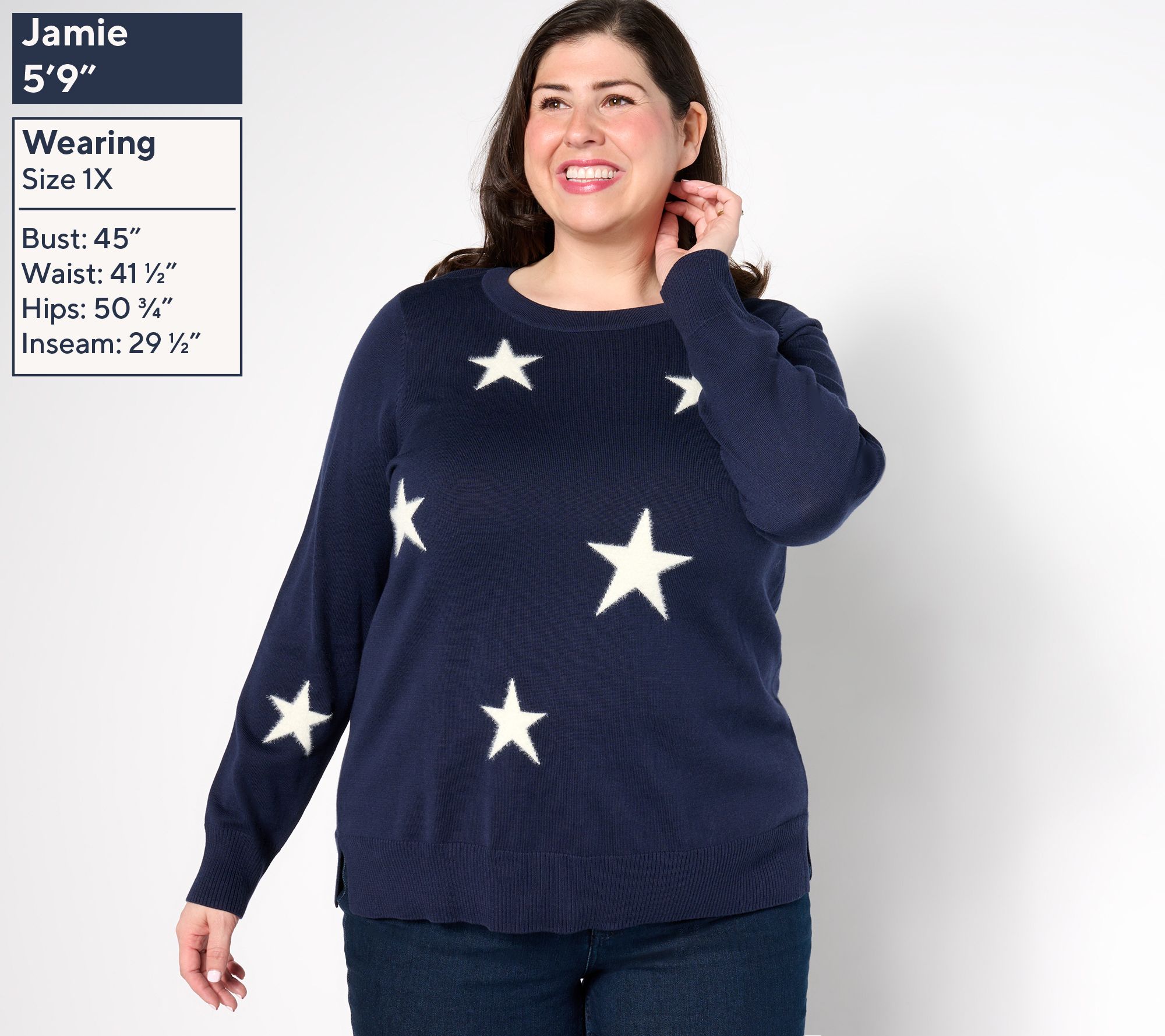 "As Is" Belle by Kim Gravel Star Power Sweater - QVC.com
