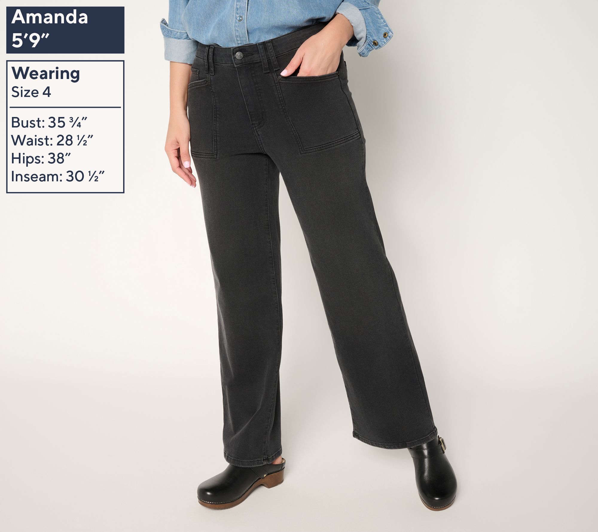 "As Is" Me by Jennie Garth Regular Repreve Wide Leg Jeans- Color - QVC.com