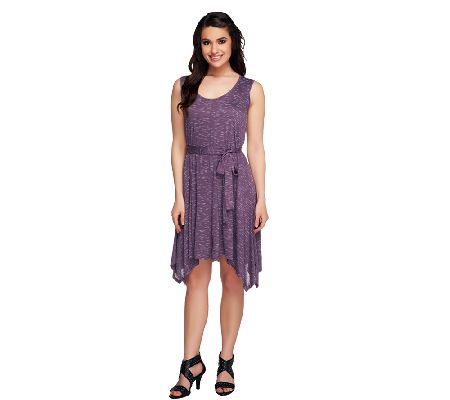 Lisa Rinna Collection Angled Hem Tank Dress w/ Belt - QVC.com