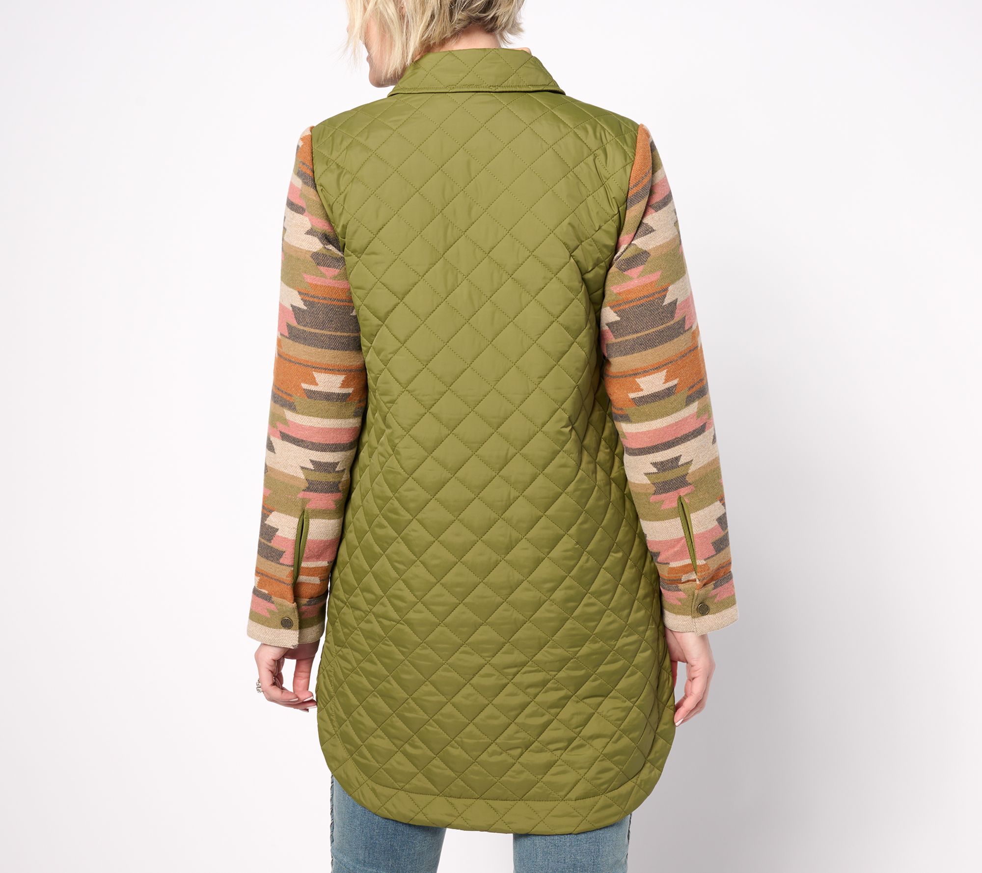 "As Is" Canyon Retreat Southwest Quilted Snap Front Jacket - QVC.com