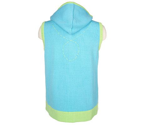 Quacker Factory Star Zip Front Hooded Vest - QVC.com