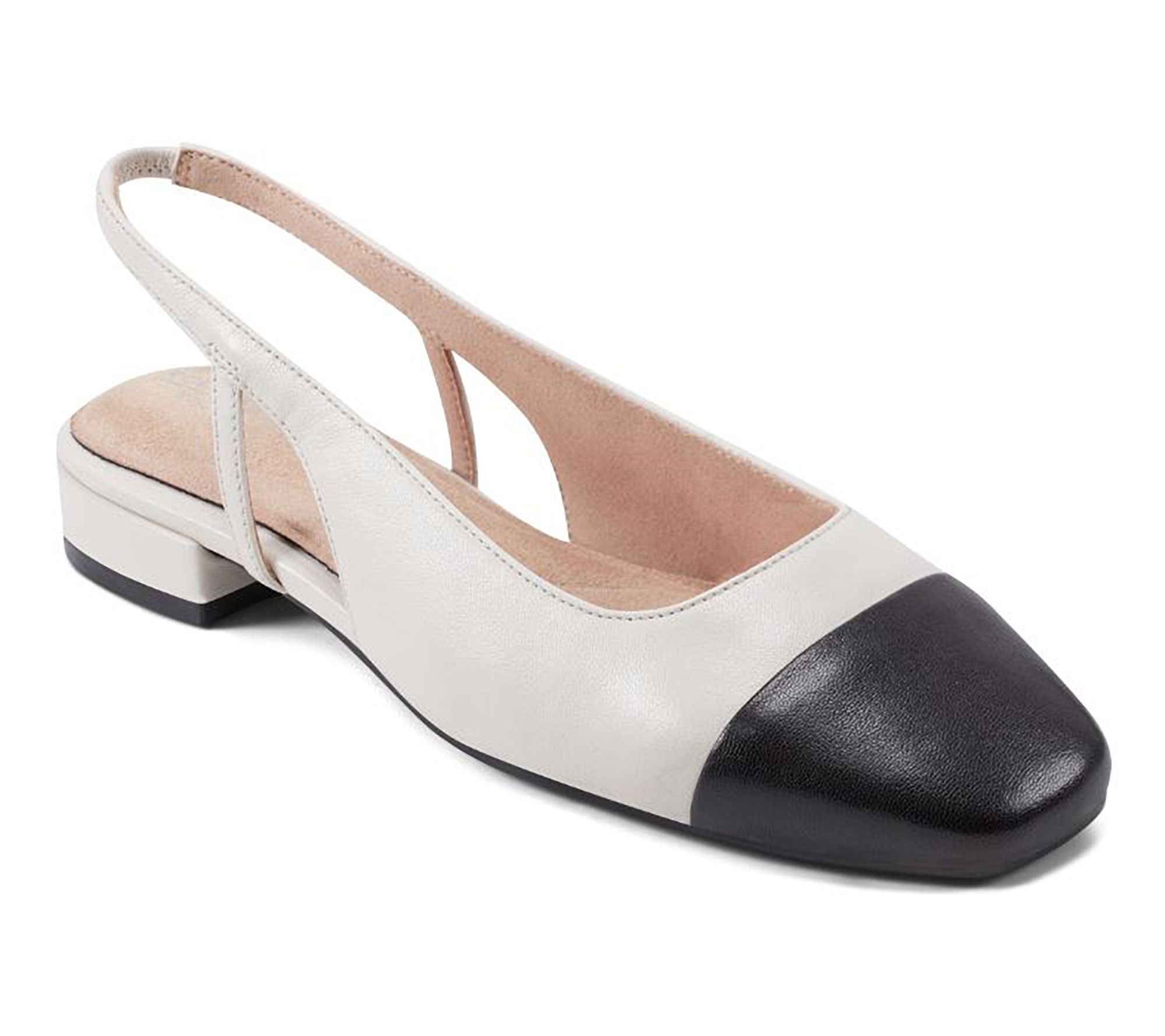 Rock Leather Cap Toe Slingback Flat- Sagey - QVC.com