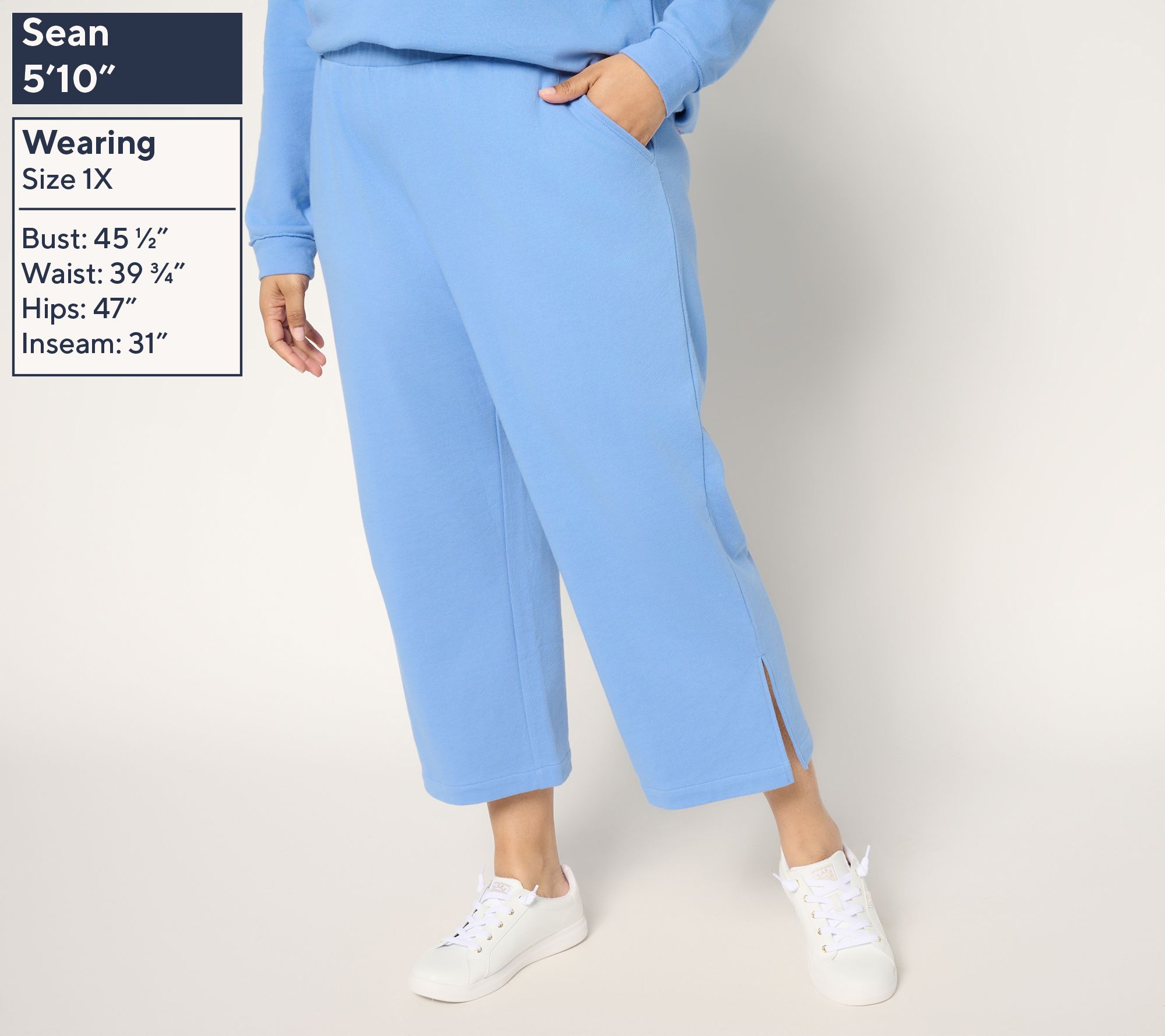 AnyBody Tall French Terry Pants with Pockets - QVC.com