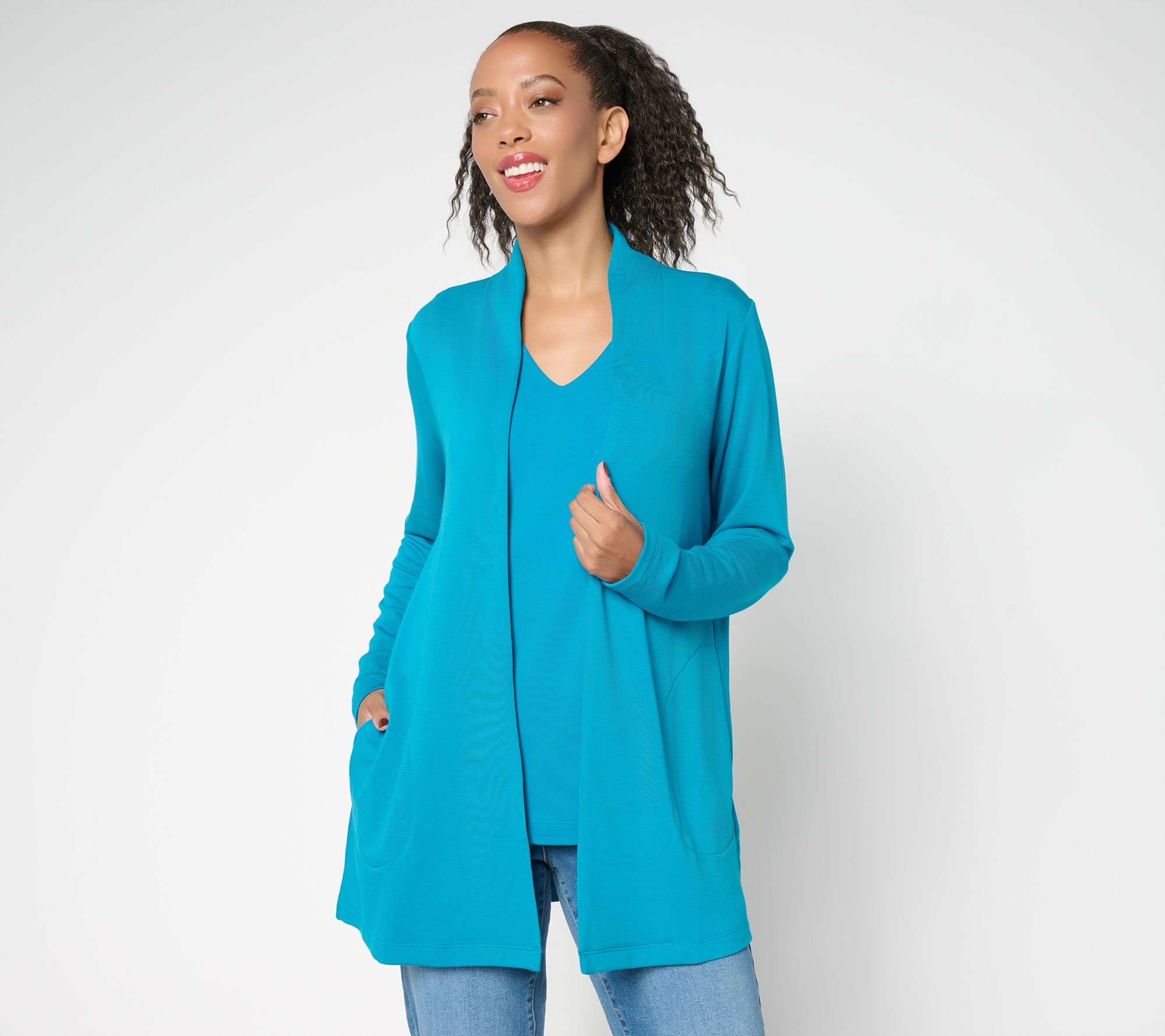 Brandis Dress Out Loud Acquitted Knit Duster Cardigan - QVC.com