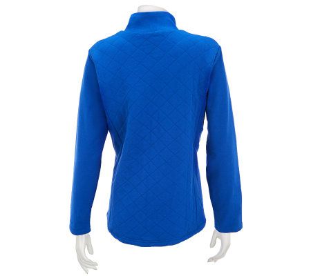 Quacker Factory Zip Front Simulated Pearl Fleece Jacket - QVC.com