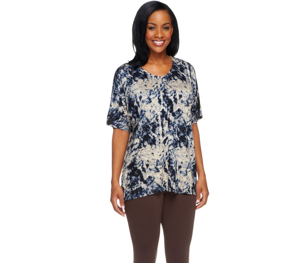 "As Is" Lisa Rinna Collection V-Neck Abstract Print Tunic - QVC.com