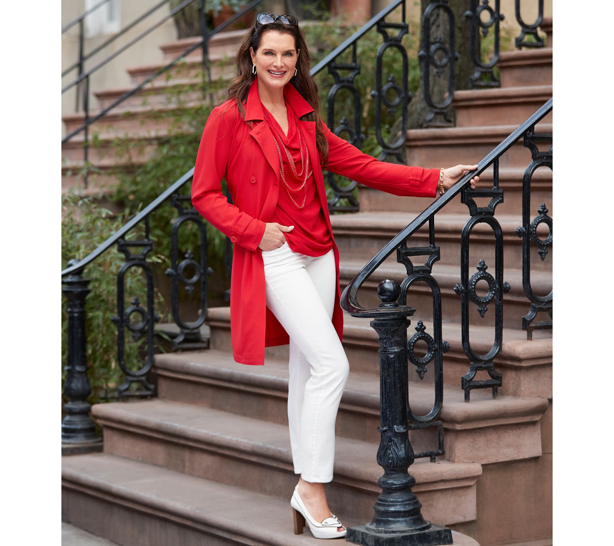 "As Is" BROOKE SHIELDS Timeless Trench Coat - QVC.com