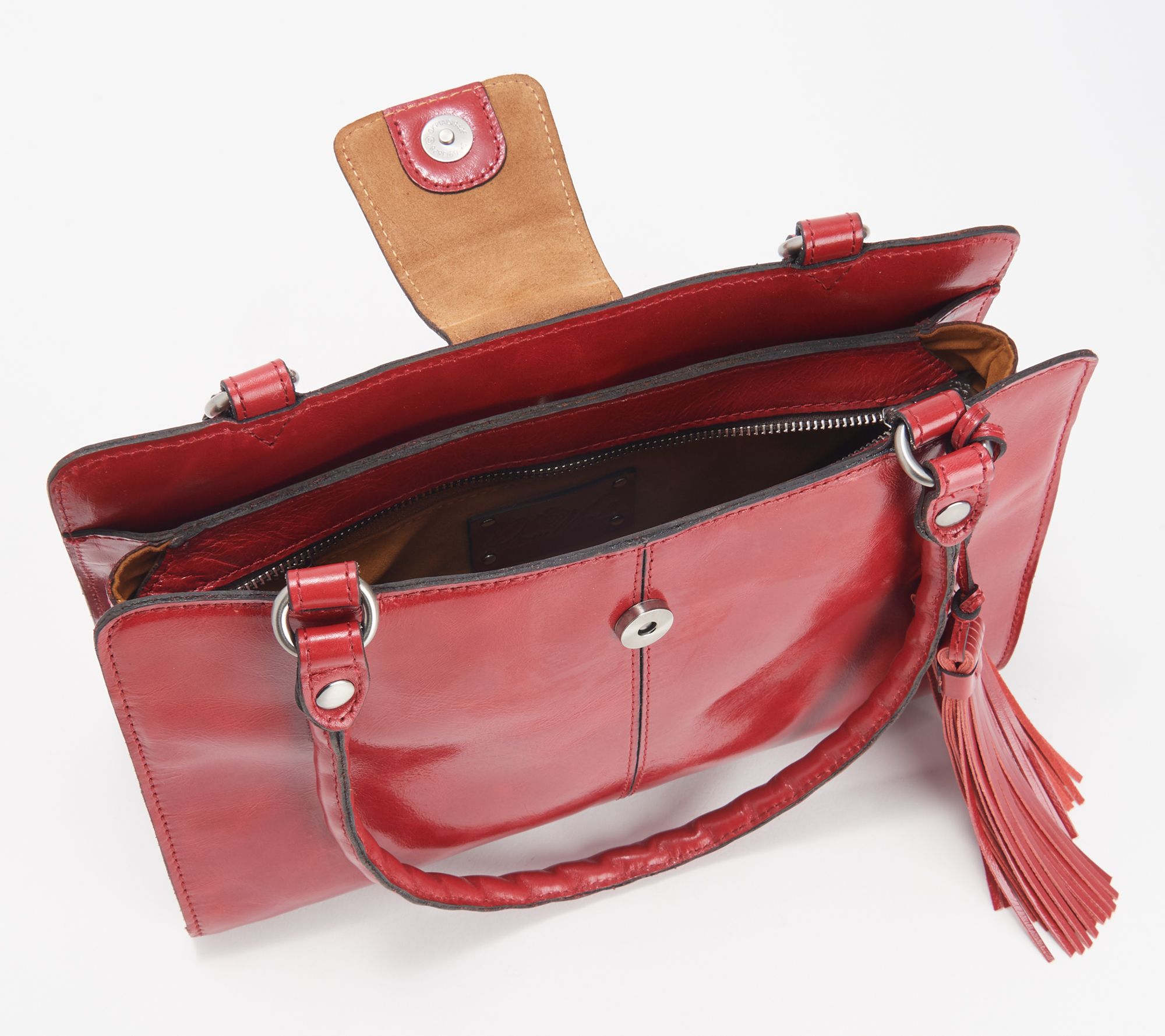 "As Is" Patricia Nash Oil Waxed Nappa Leather Rienzo Satchel - QVC.com
