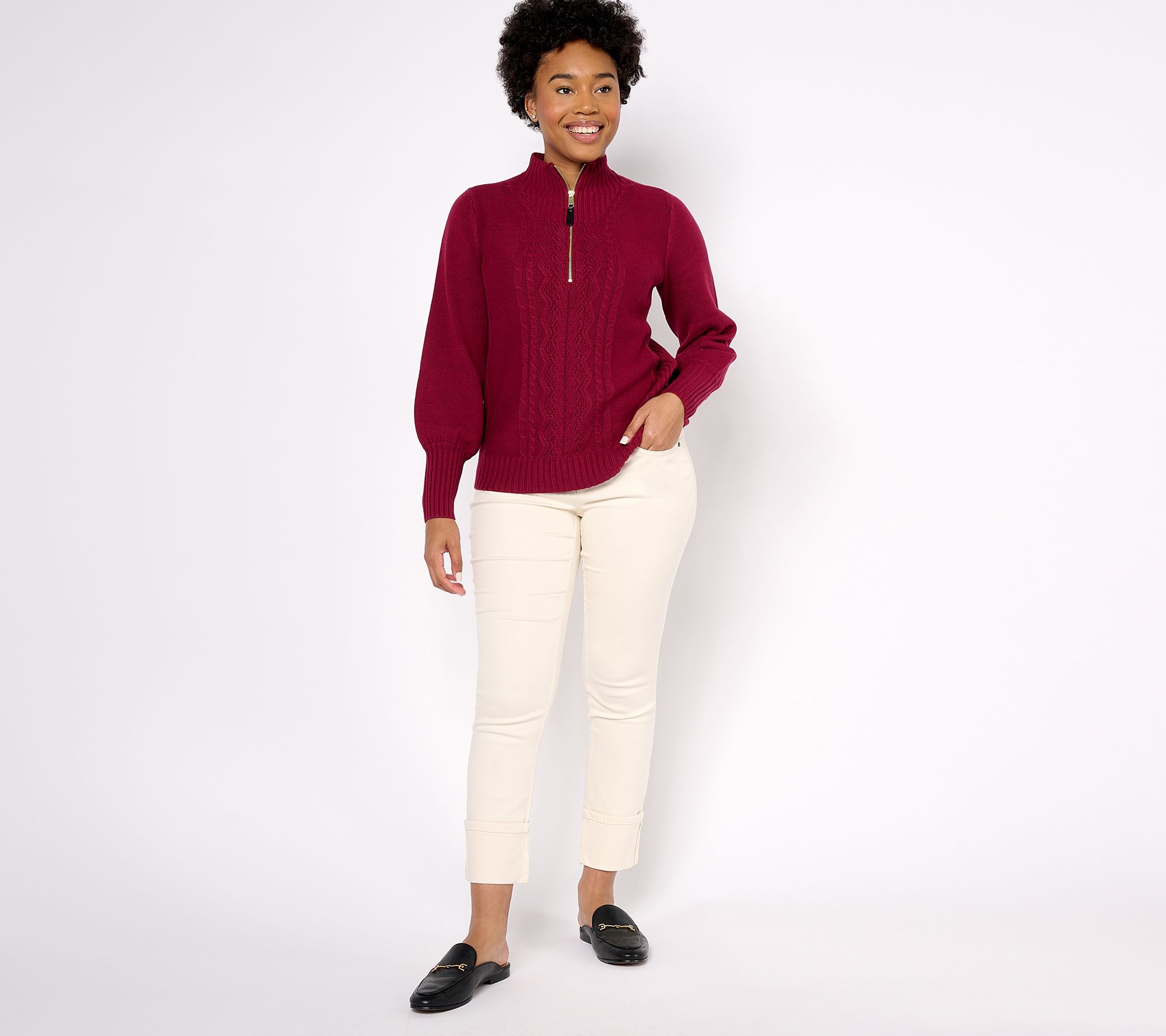 Belle by Kim Gravel Tall TripleLuxe Mega Cuff Ankle Jean - QVC.com