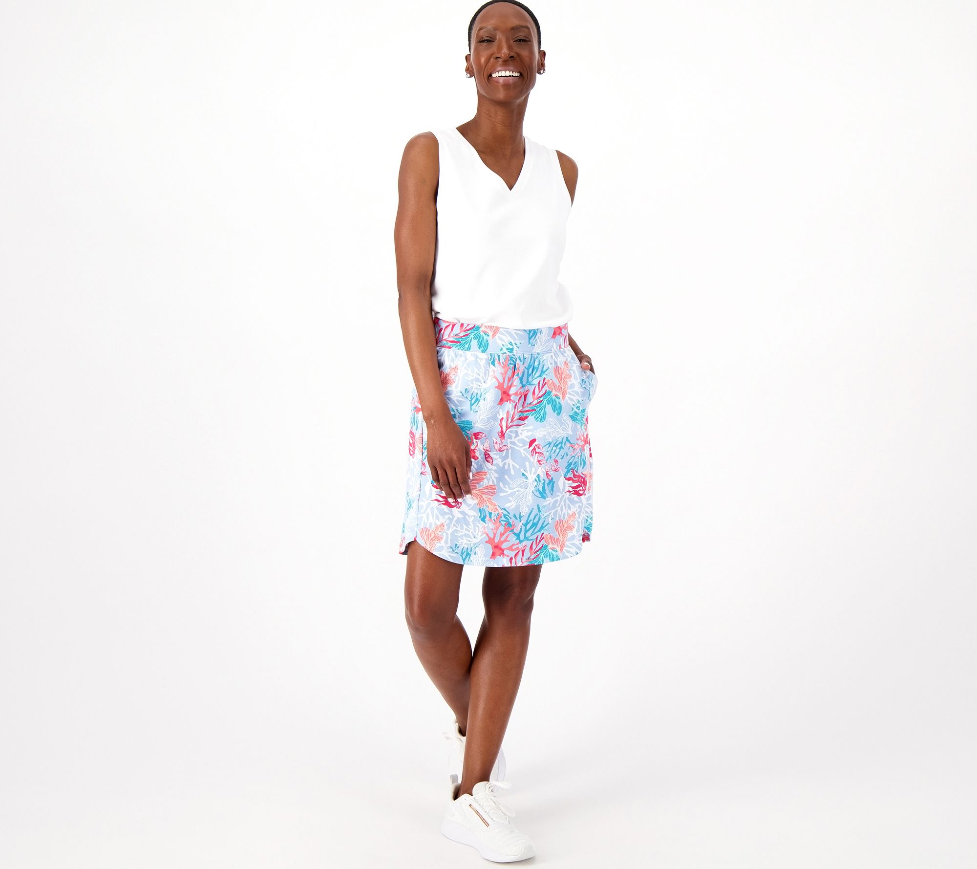 "As Is" Sport Savvy Tall French Terry Tulip Hem Skort - QVC.com