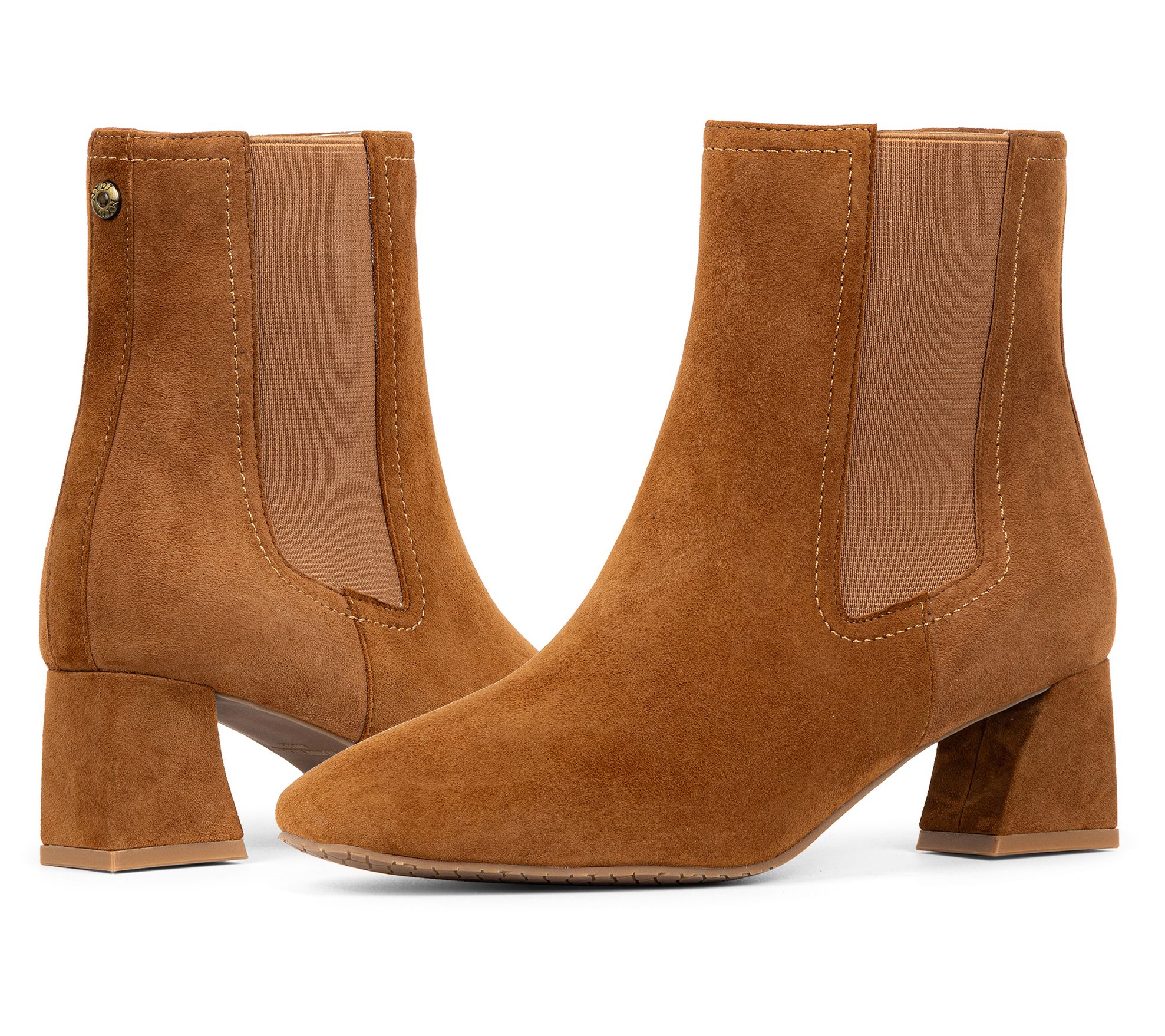 NYDJ Suede Flared Heel Bootie - Scooter - QVC.com