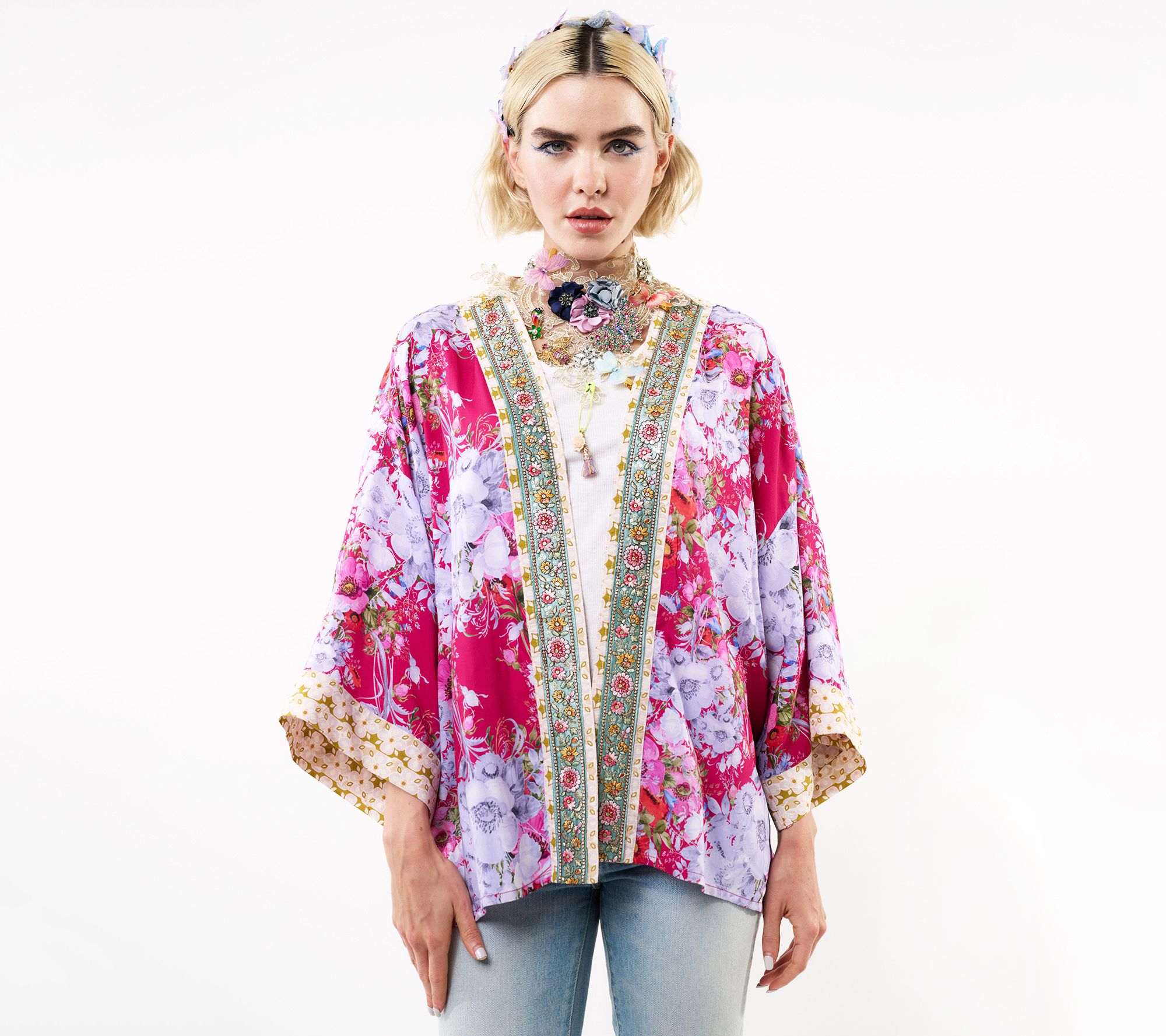 Aratta Starletta Floral Kimono - QVC.com