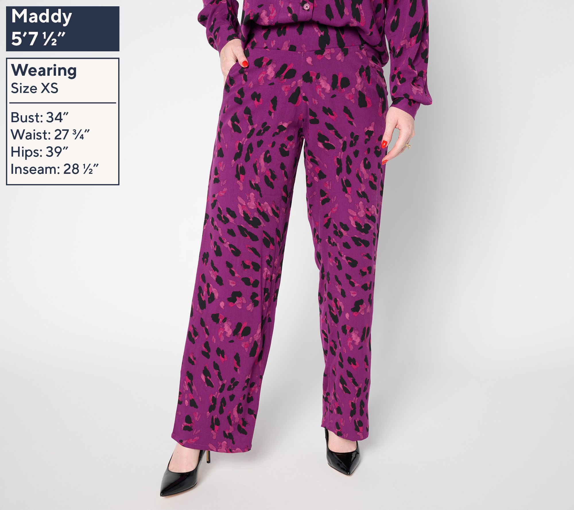 Brandis Dress Out Loud Print or Solid Relaxed Full Length Pants - QVC.com