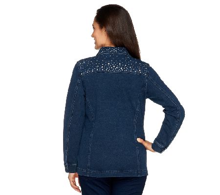 "As Is" Quacker Factory DreamJeannes Denim and Diamonds Jacket - QVC.com