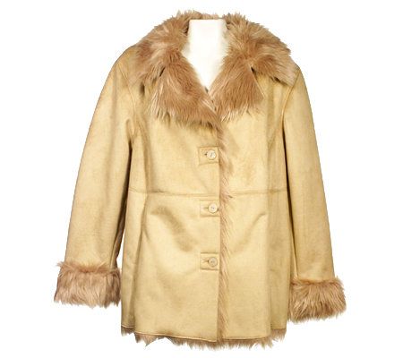 Centigrade Washable Faux Shearling Jacket with Faux Fur - QVC.com