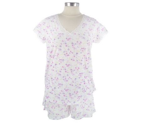 Carole Hochman 2-pc. Boxer Set with Lace Trim - QVC.com